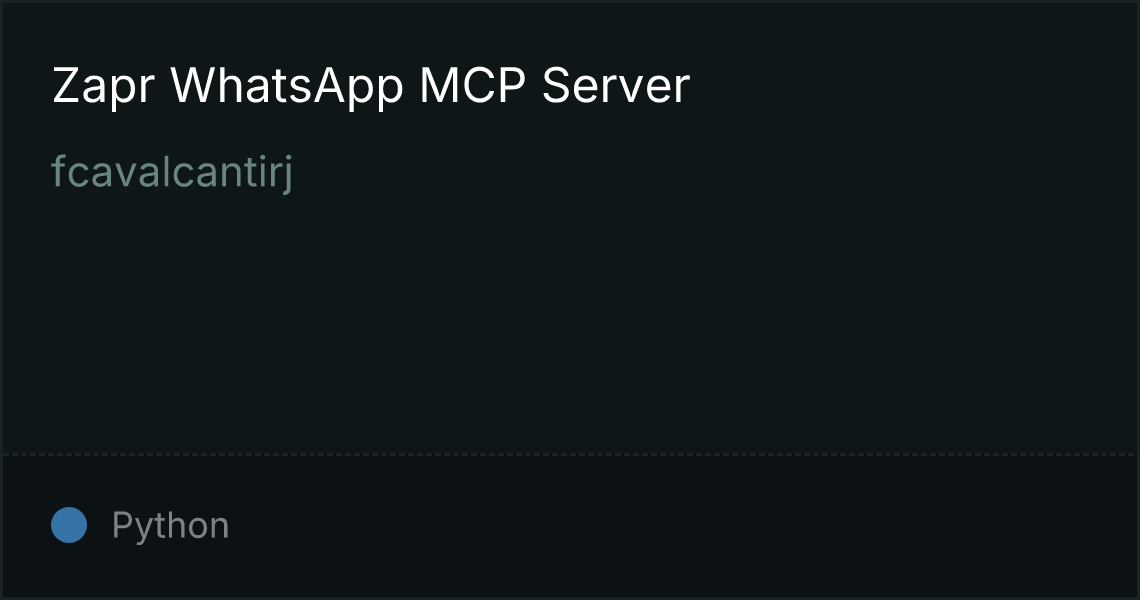 Score | Zapr WhatsApp MCP Server | Glama