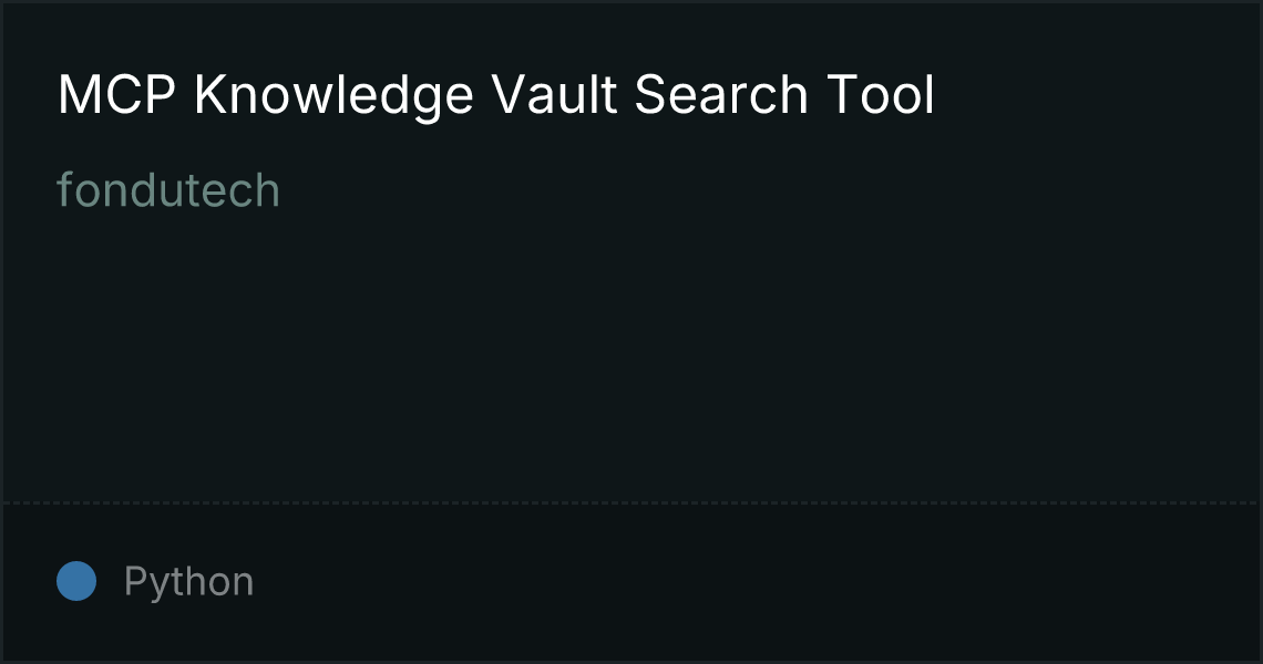 Schema | MCP Knowledge Vault Search Tool | Glama