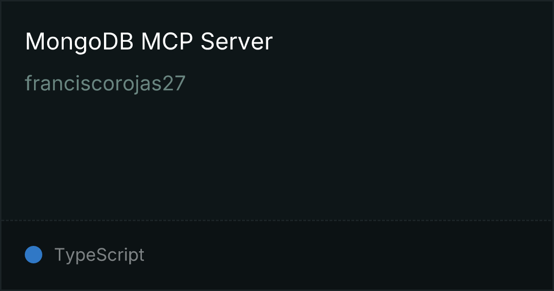 Score | MongoDB MCP Server | Glama