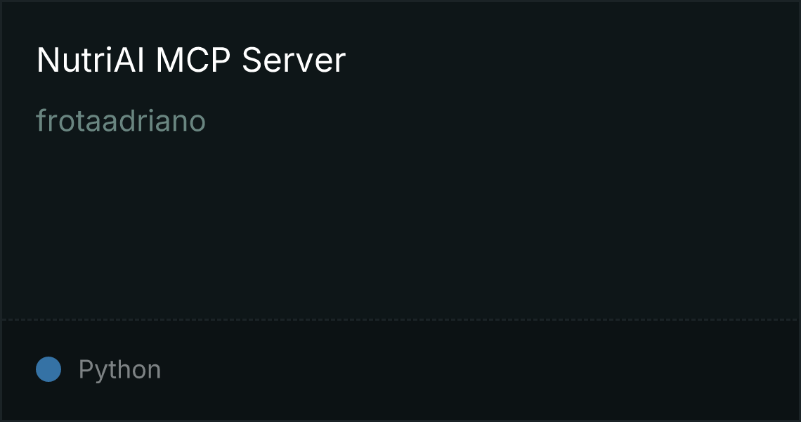 NutriAI MCP Server | Glama