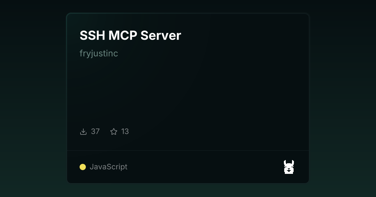 SSH MCP Server | Glama