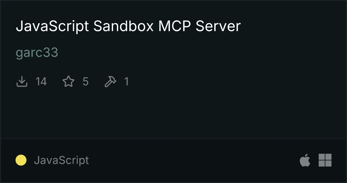 JavaScript Sandbox MCP Server | Glama