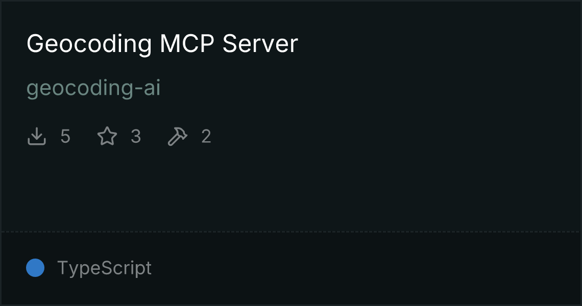 Geocoding MCP Server | Glama