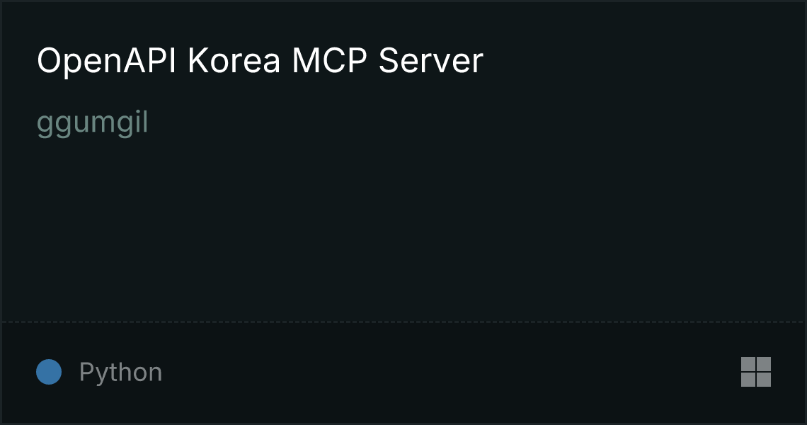 OpenAPI Korea MCP Server | Glama