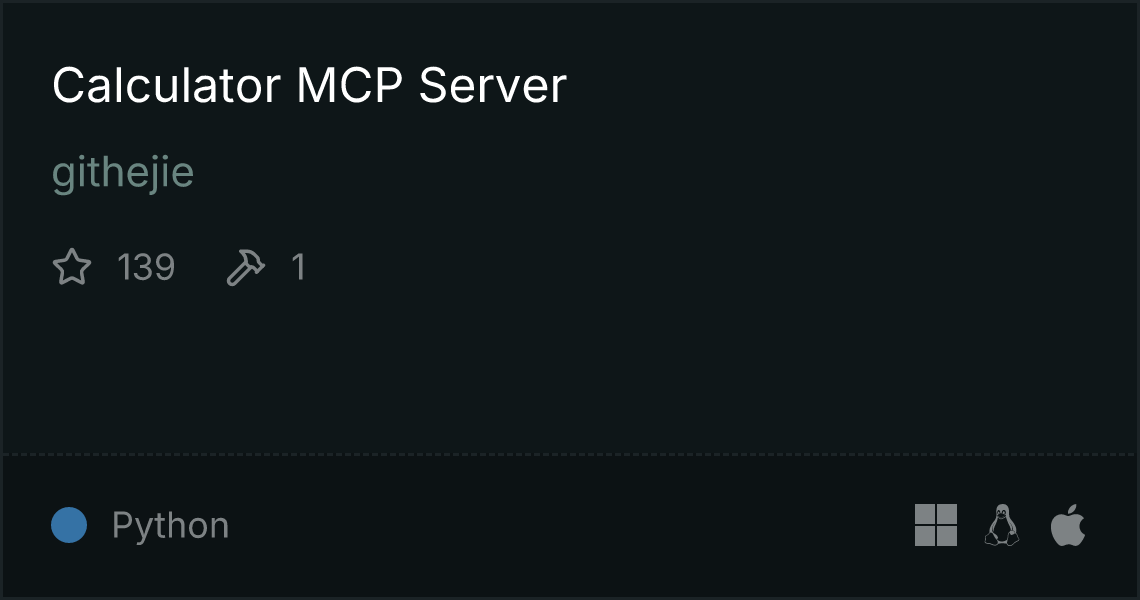 Calculator MCP Server | Glama