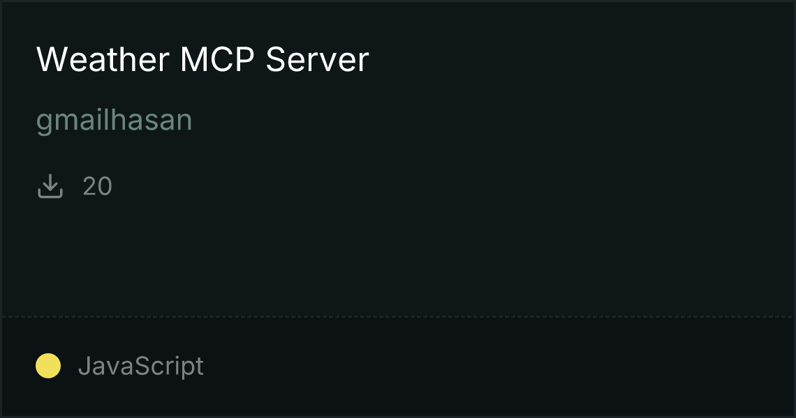 Score | Weather MCP Server | Glama