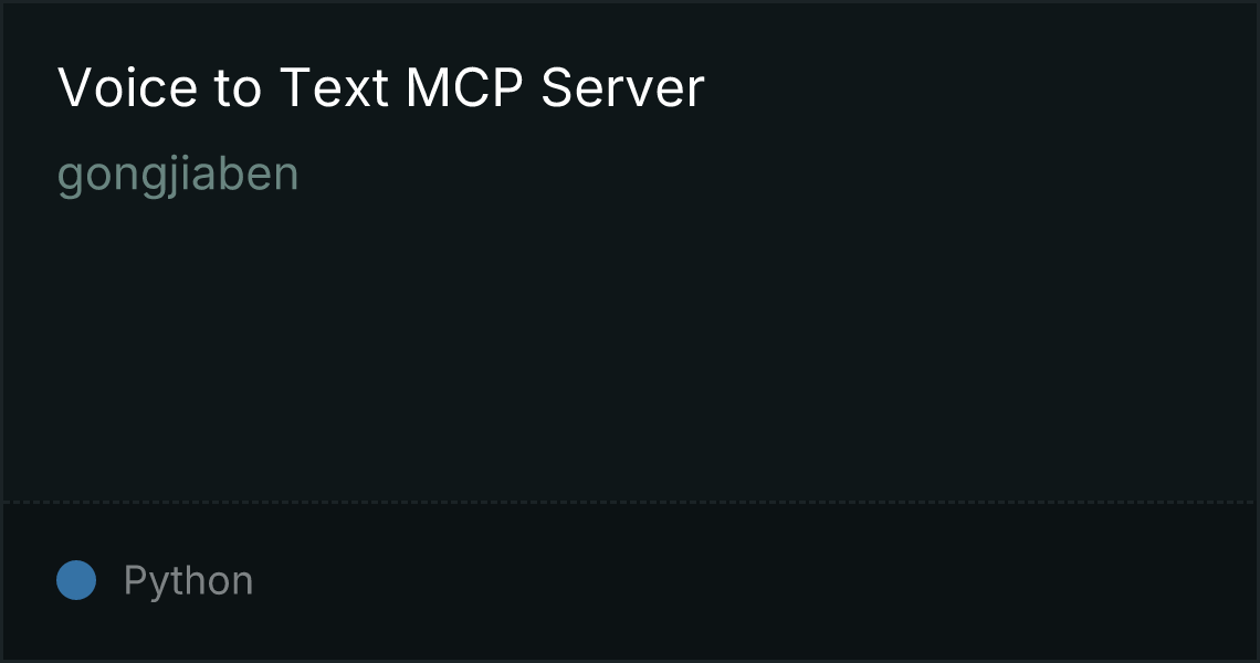 Voice to Text MCP Server | Glama