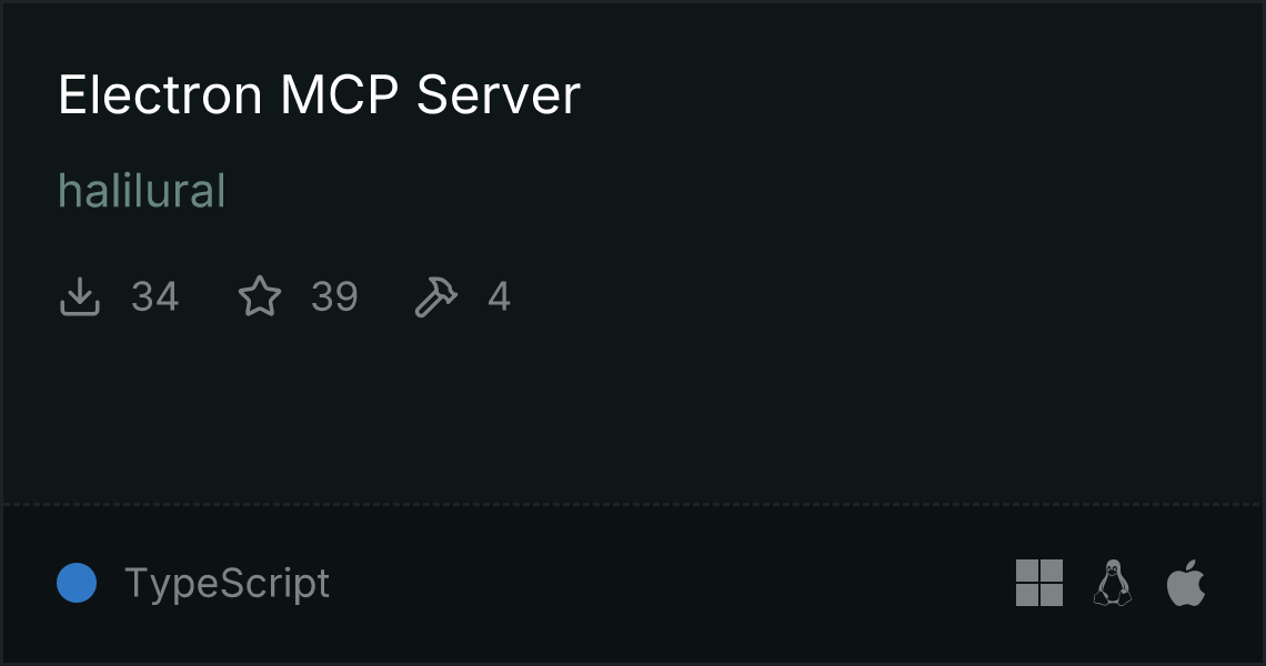 Electron MCP Server by halilural | Glama