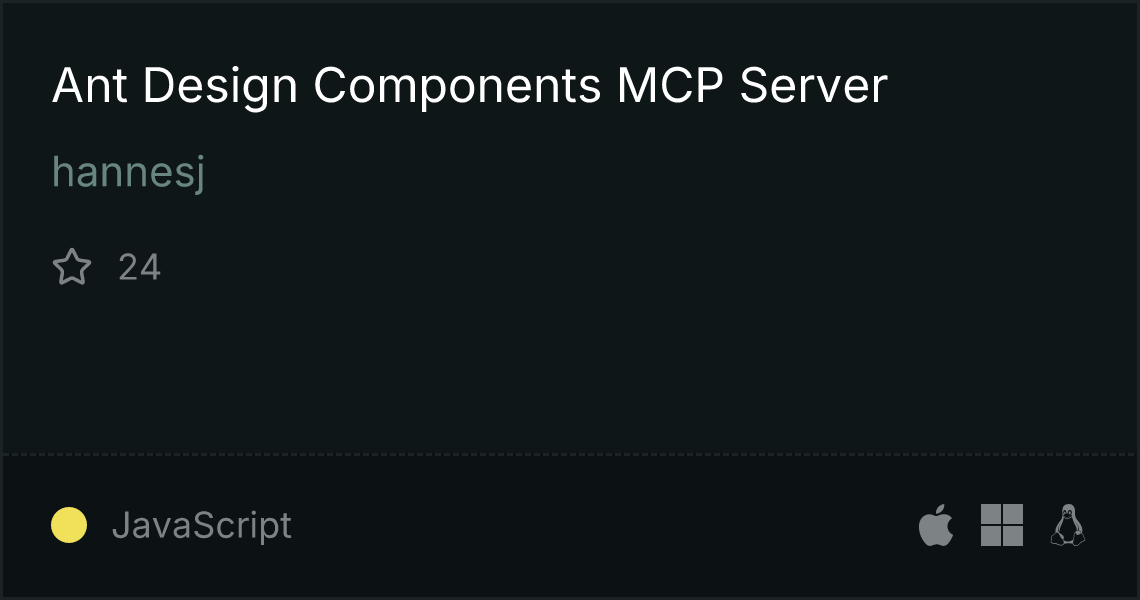 Ant Design Components MCP Server by hannesj | Glama
