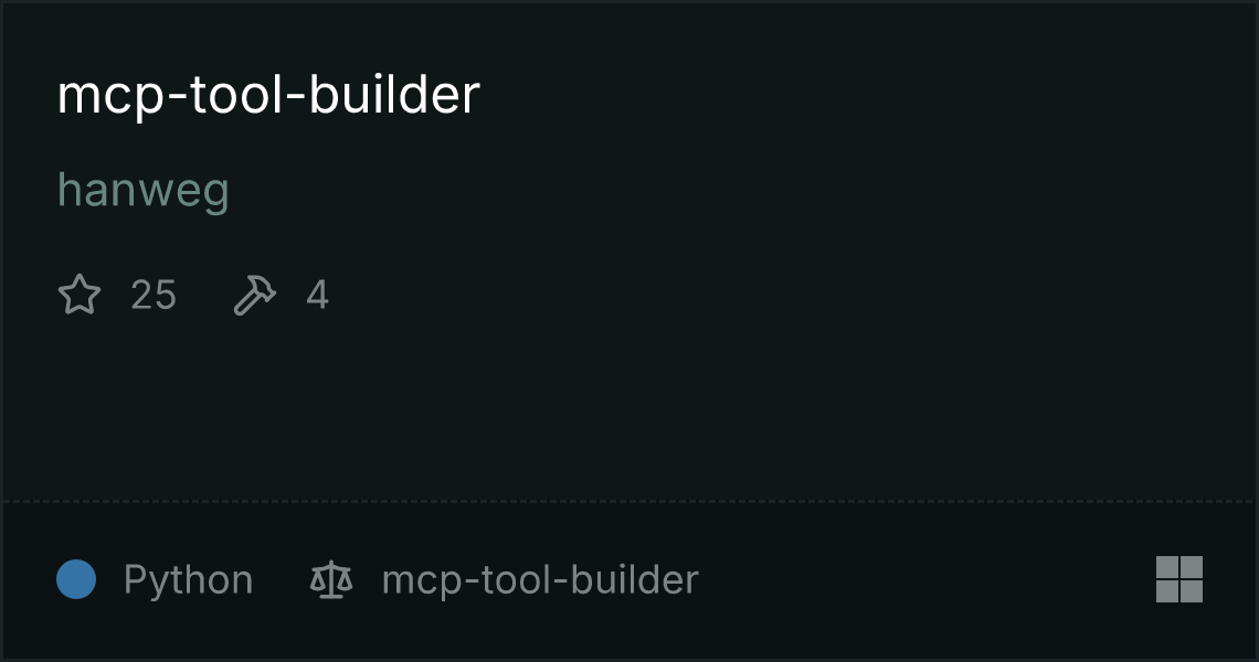 mcp-tool-builder by hanweg | Glama