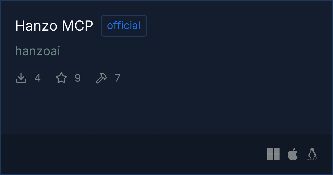 Hanzo MCP by hanzoai | Glama