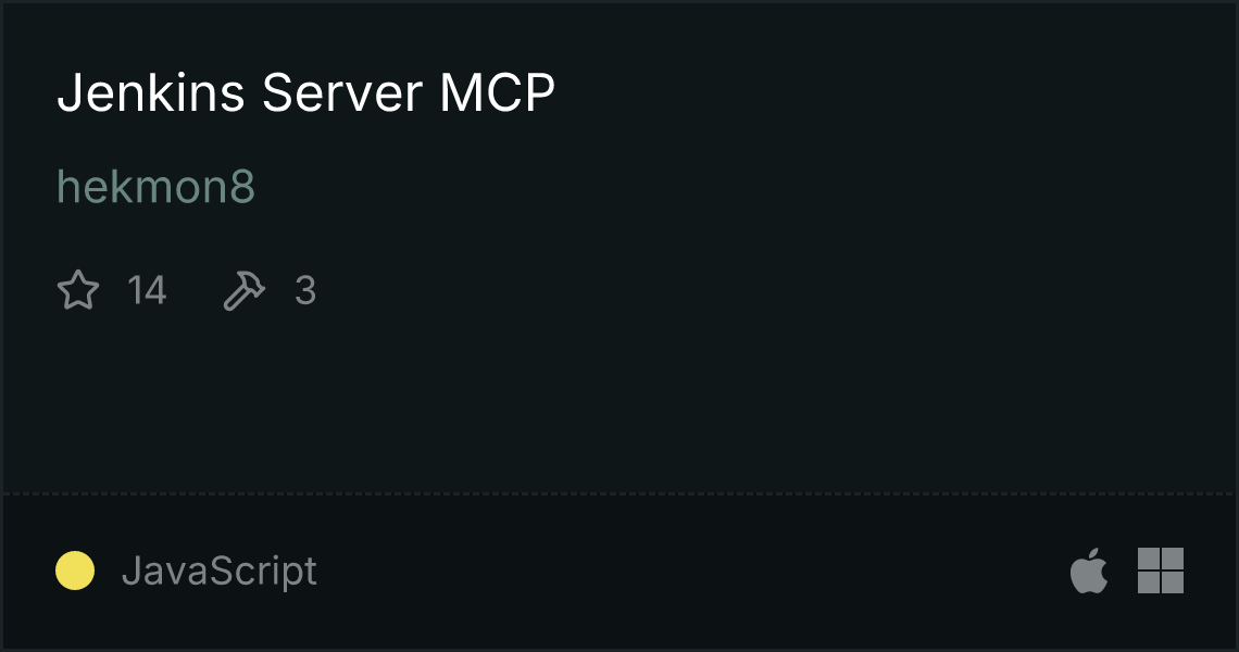 Jenkins Server MCP by hekmon8 | Glama