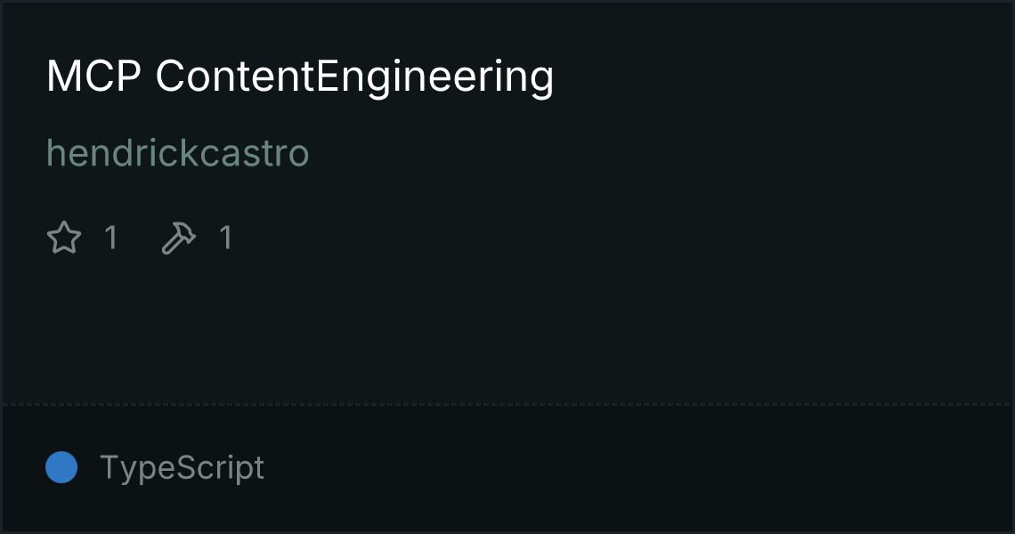 Score | MCP ContentEngineering | Glama