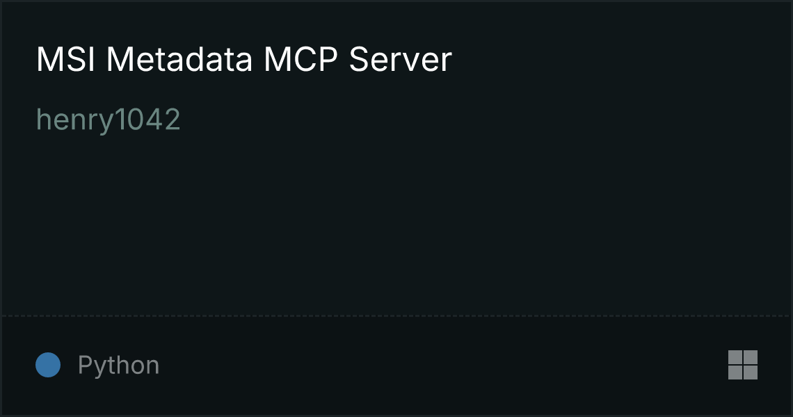 MSI Metadata MCP Server | Glama