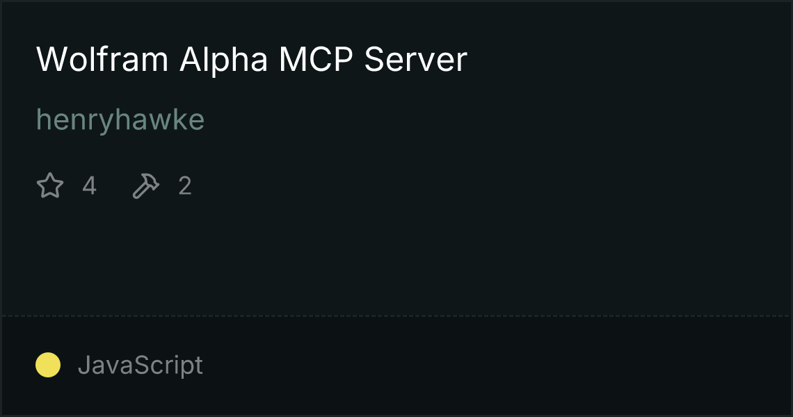 Schema | Wolfram Alpha MCP Server | Glama