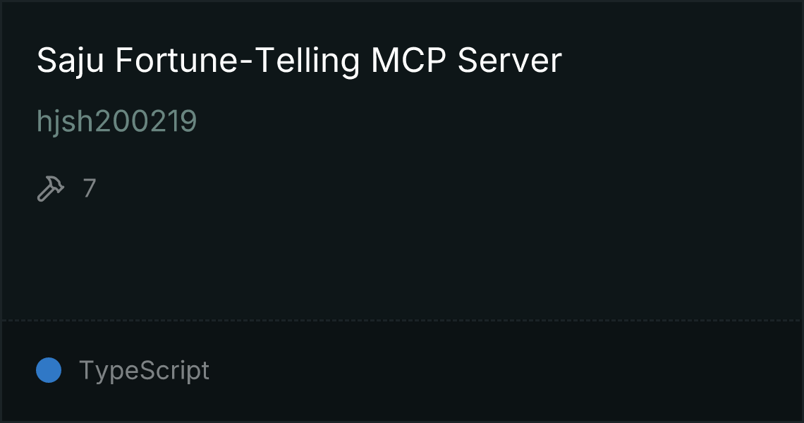 Saju Fortune-Telling MCP Server alternatives | Glama
