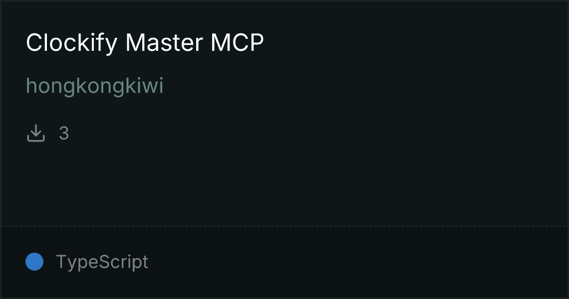 Clockify Master MCP by hongkongkiwi | Glama