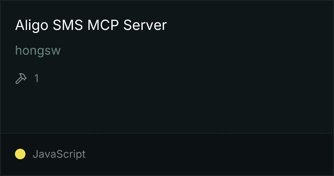 Aligo SMS MCP Server | Glama