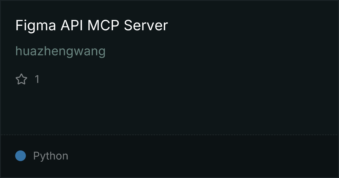Figma API MCP Server by huazhengwang | Glama