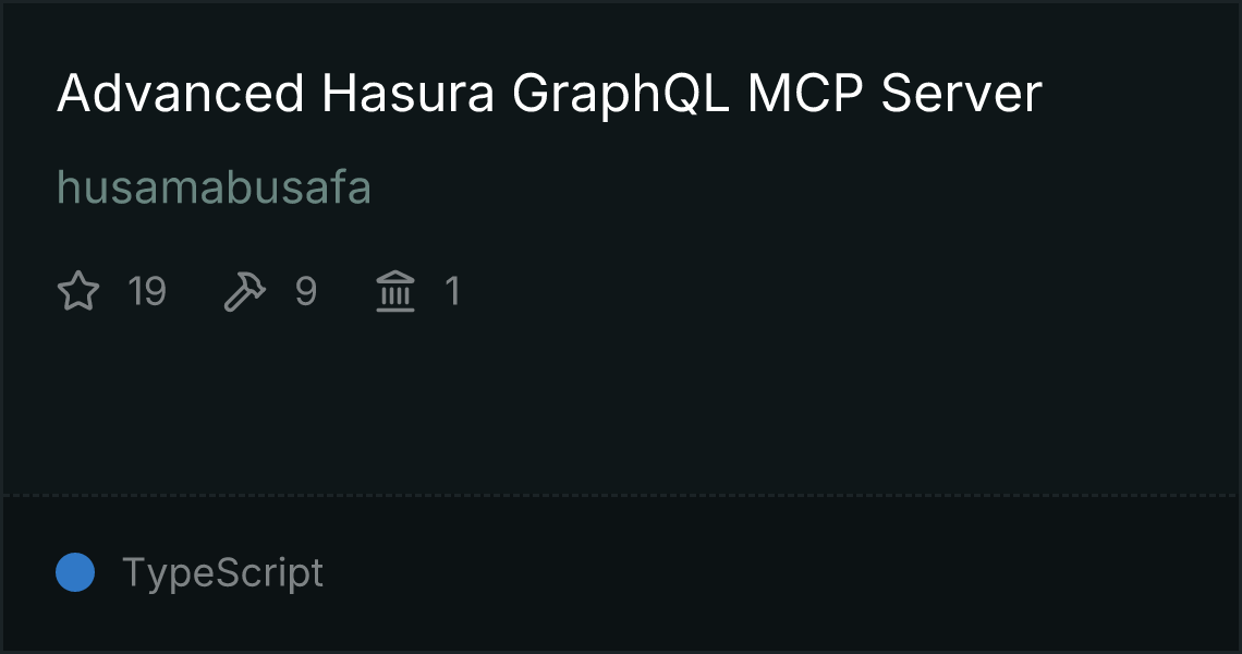Advanced Hasura GraphQL MCP Server | Glama