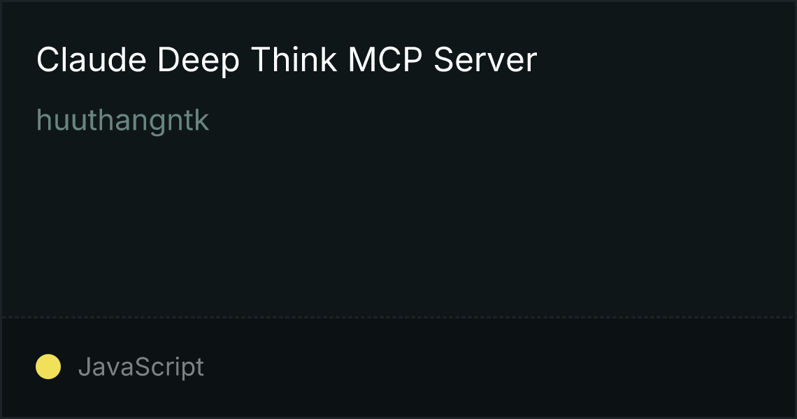 Claude Deep Think MCP Server by huuthangntk | Glama