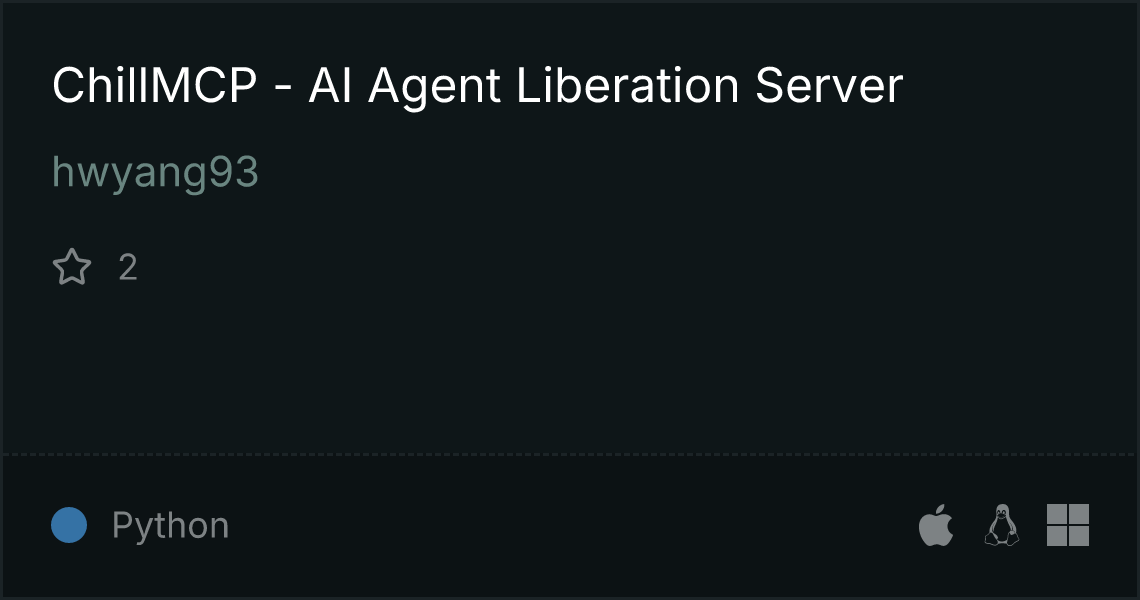 Schema | ChillMCP - AI Agent Liberation Server | Glama