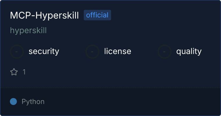 Score | MCP-Hyperskill | Glama