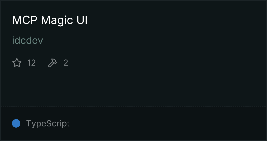 MCP Magic UI by idcdev | Glama