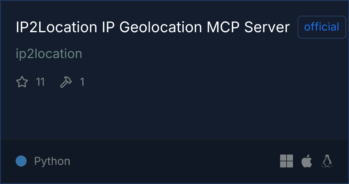 IP2Location IP Geolocation MCP Server | Glama