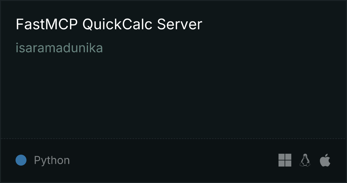 FastMCP QuickCalc Server | Glama