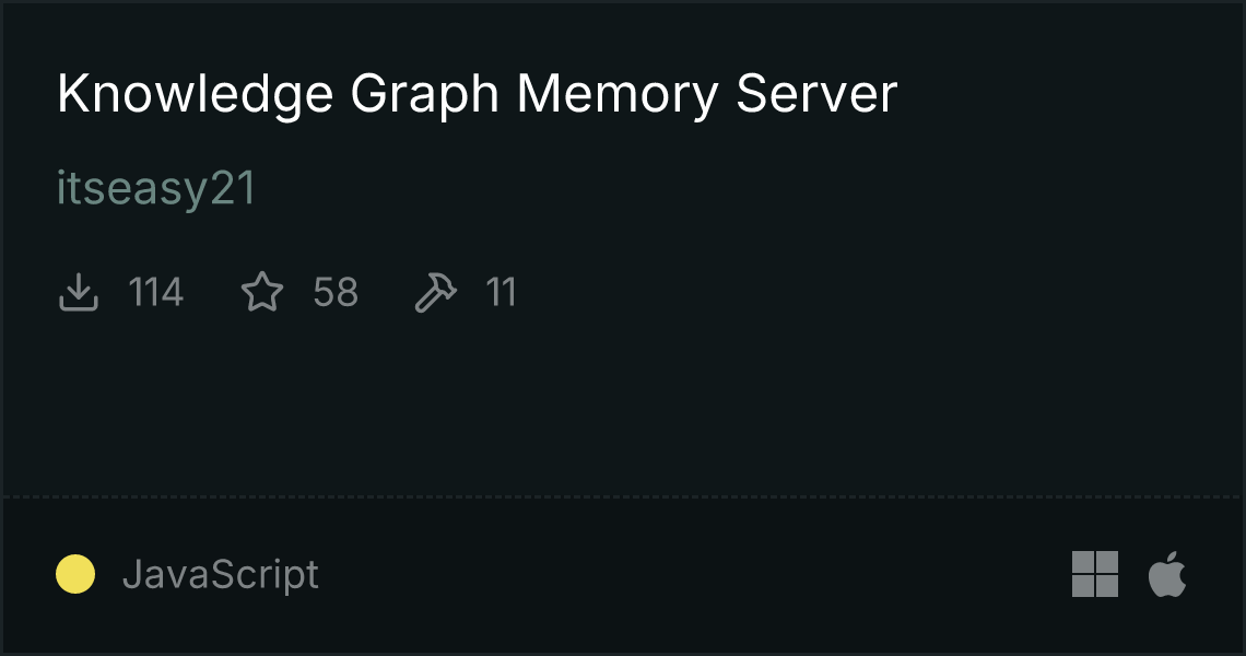 Knowledge Graph Memory Server by itseasy21 | Glama