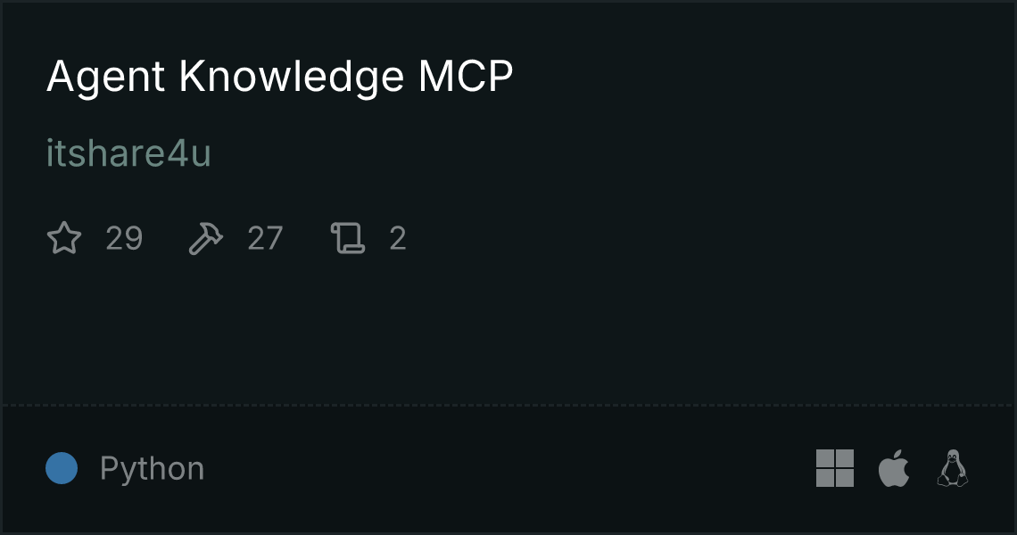 Agent Knowledge MCP | Glama
