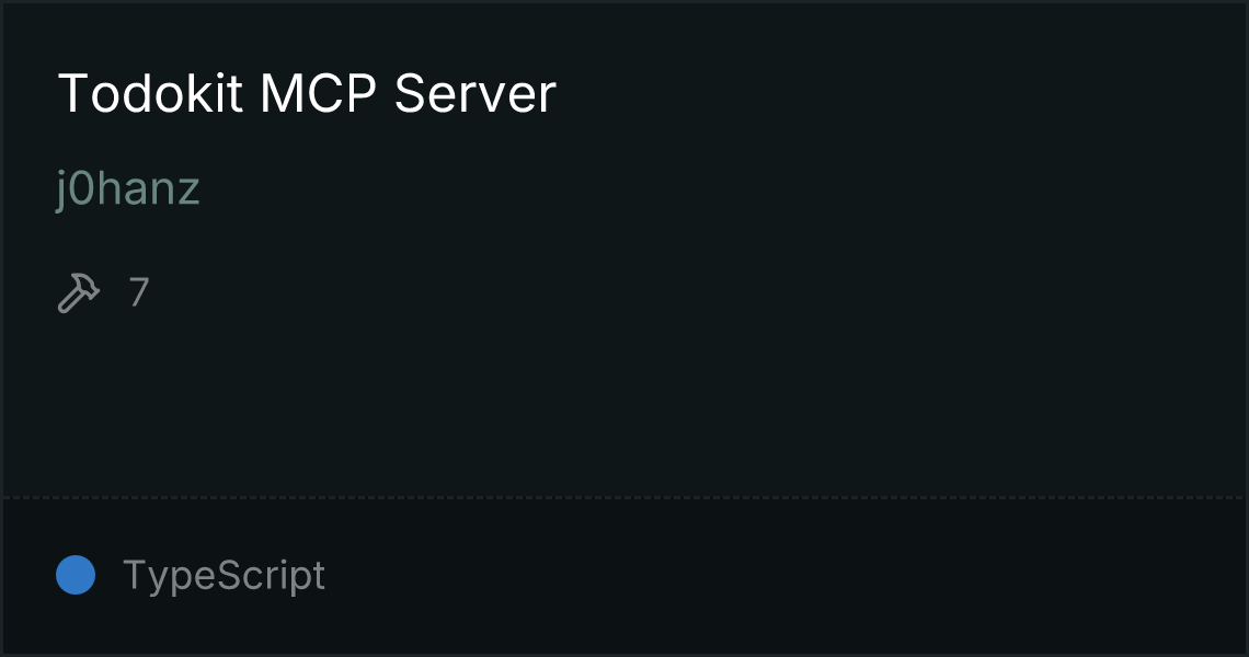 Schema | Todokit MCP Server | Glama