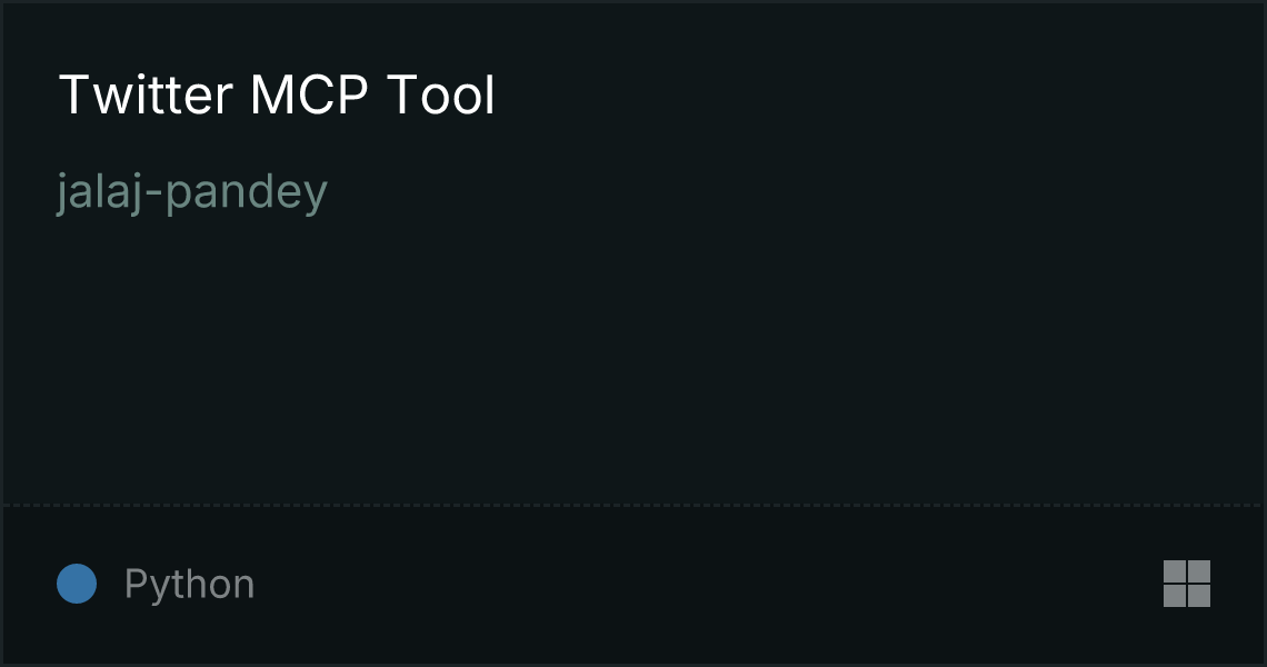 Twitter MCP Tool by jalaj-pandey | Glama