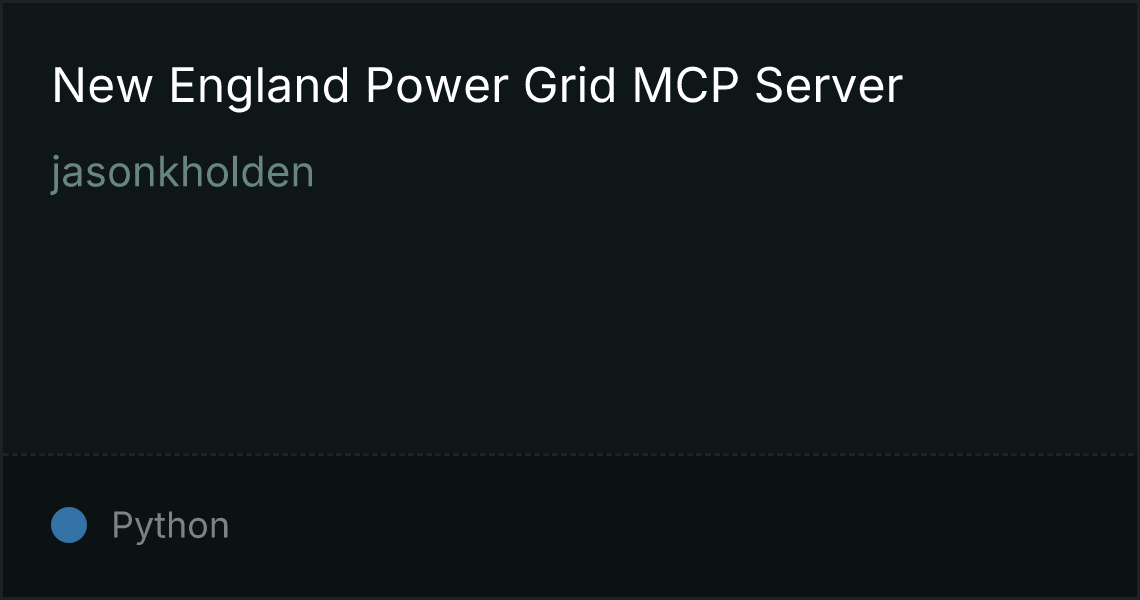 New England Power Grid MCP Server by jasonkholden | Glama