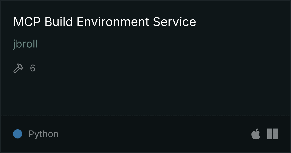 Schema | MCP Build Environment Service | Glama