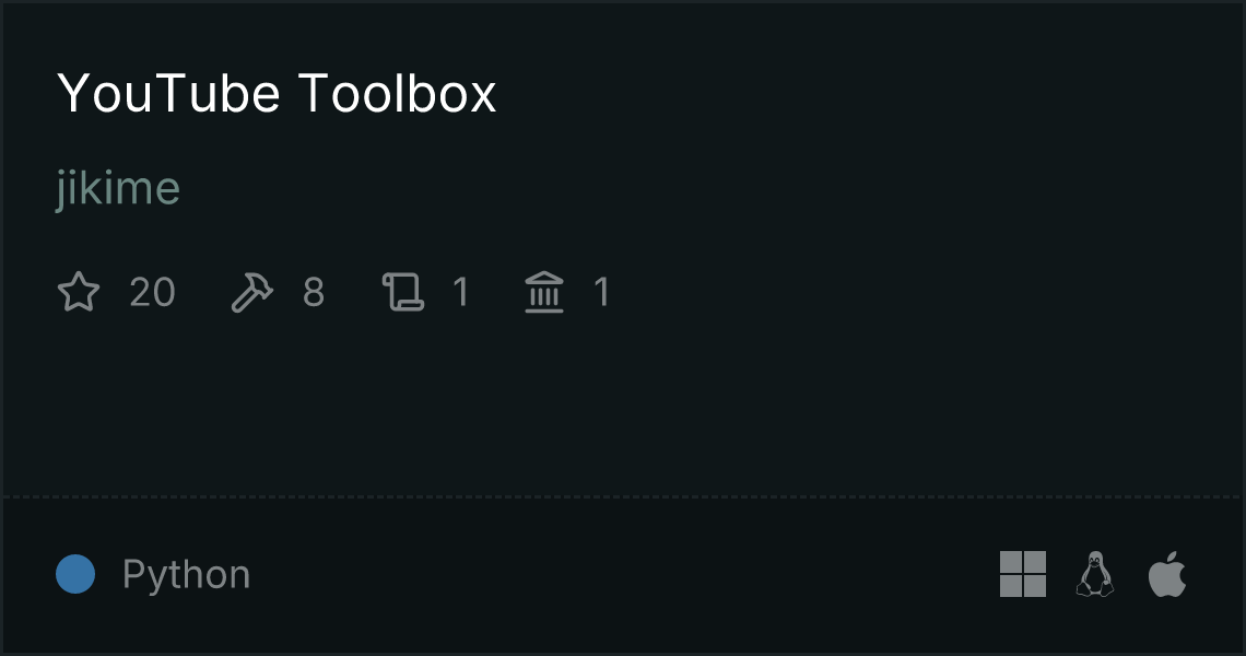 Schema | YouTube Toolbox | Glama
