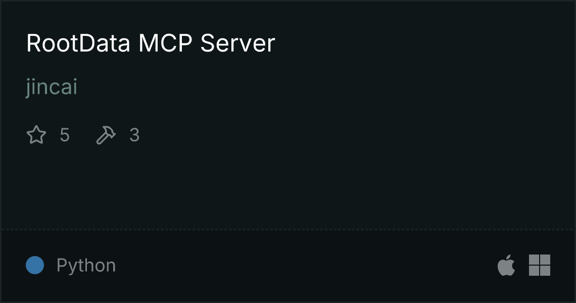 RootData MCP Server by jincai | Glama