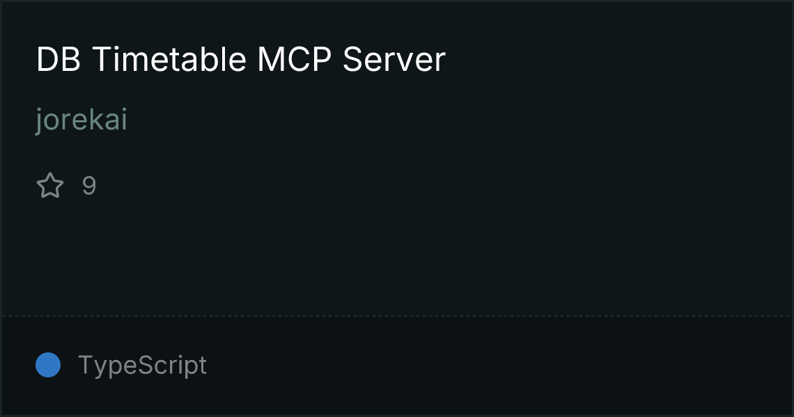 DB Timetable MCP Server | Glama