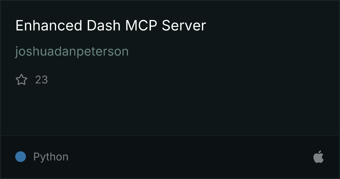 Enhanced Dash MCP Server | Glama