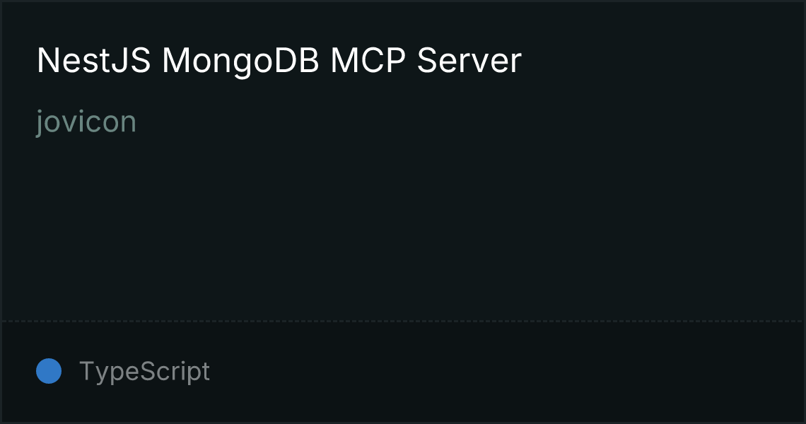 NestJS MongoDB MCP Server by jovicon | Glama