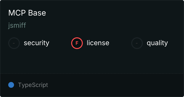 Score | MCP Base | Glama
