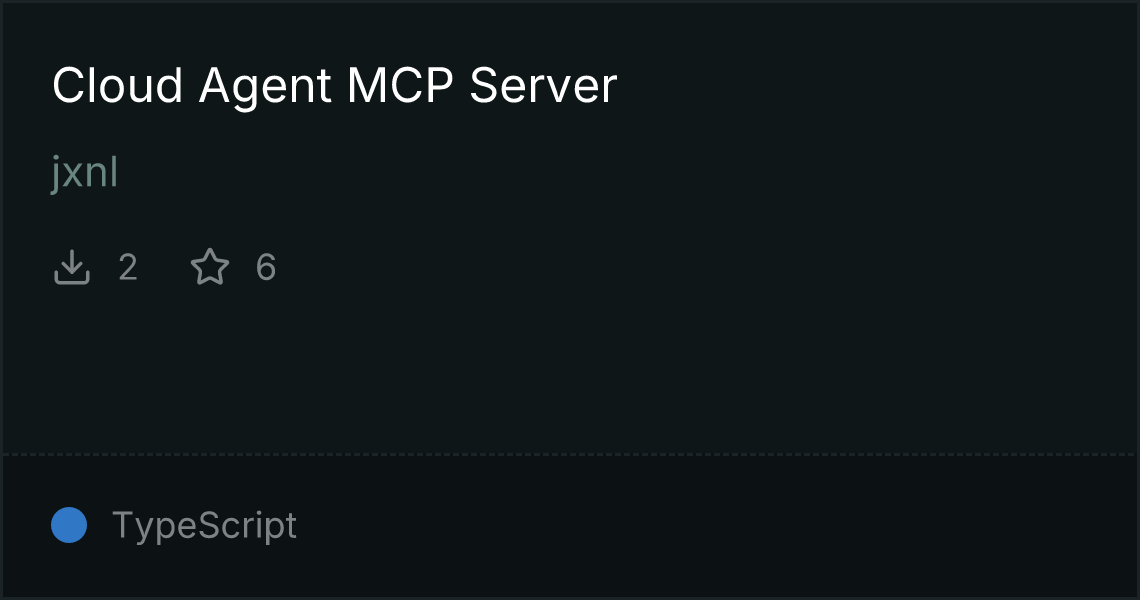 Cloud Agent MCP Server | Glama