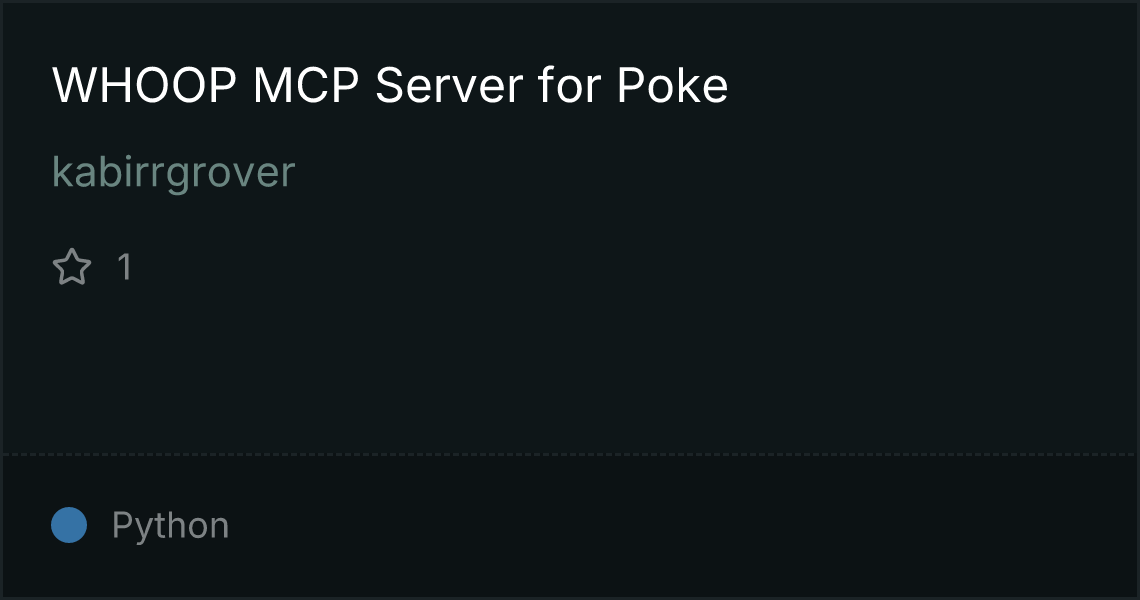 Score | WHOOP MCP Server for Poke | Glama