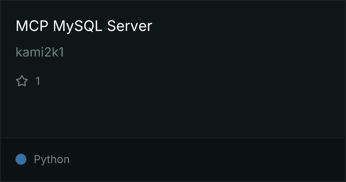 MCP MySQL Server | Glama