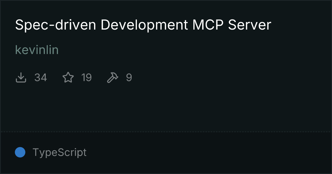 Spec-driven Development MCP Server | Glama