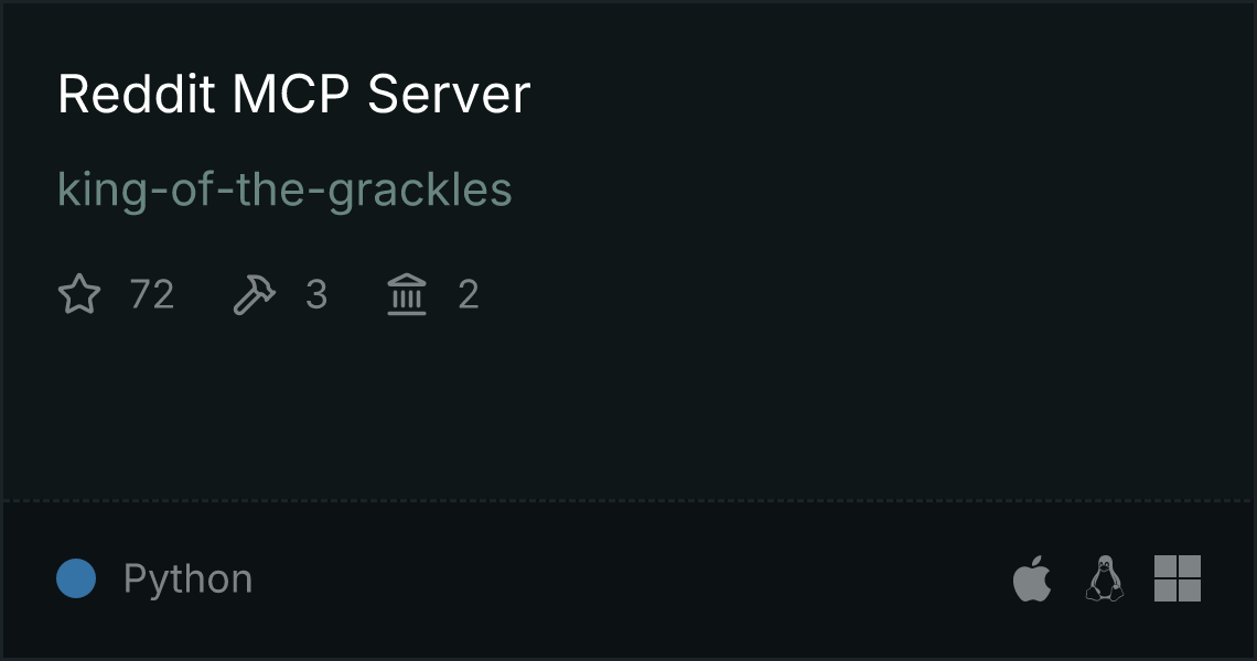 Reddit MCP Server by king-of-the-grackles | Glama