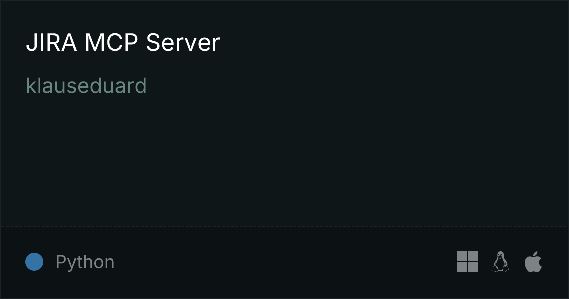 JIRA MCP Server by klauseduard | Glama