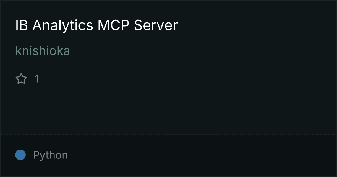IB Analytics MCP Server by knishioka | Glama