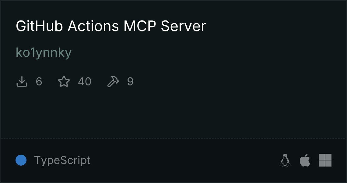 GitHub Actions MCP Server by ko1ynnky | Glama